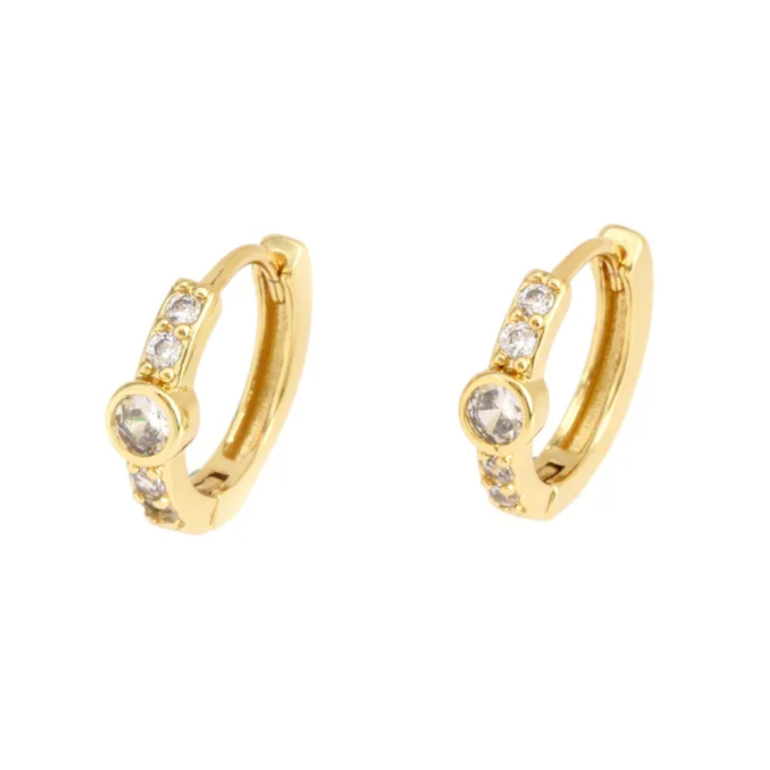 Diamante huggie hoop earrings store